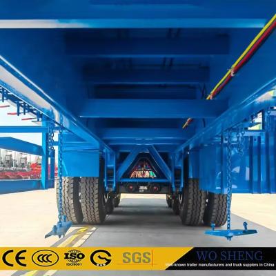 Cina Semirimorchio con 3 assi carico da 30-80 tonnellate trasportatore di container rimorchio a letto piatto in vendita