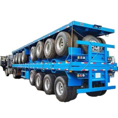 Cina Container a letto piatto da 40 piedi, rimorchio per camion da trasporto a 3 assi, semirimorchio a ponte piatto da 40 piedi in vendita