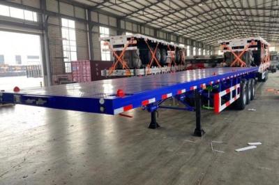 Cina Specializzato in Flatdeck Flatboy Flatbed Semi Trailer per camion Specs pneumatici triangolo in vendita