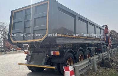 Cina Semi-remorco per il trasporto di grano di pietra di sabbia e rifiuti posteriore per ShanDong WS 3 assi 20-100Tons in vendita