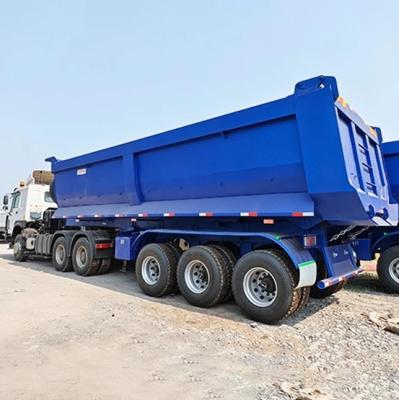 中国 80T デュアルラインブレーキシステム U 形 鉄 液圧 傾斜 傾斜 後ろ ダンプ 半トレーラー 販売のため
