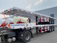 China Max Payload 50tons 3 Axle 40ft Container Semi Trailer Chassis Flat Bed Flatbed Trailer for sale