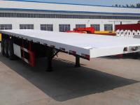 China Max Payload 50tons 3 Axle 40ft Container Semi Trailer Chassis Flat Bed Flatbed Trailer for sale