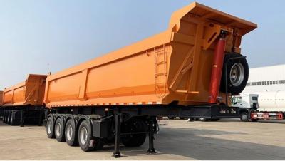 Cina Personalizzazione 80-100 tonnellate 45 CBM Semi-remorchio a punta per camion e U-forma posteriore scarico in vendita