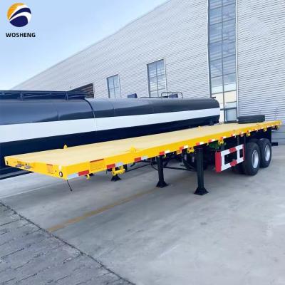 China Flatbed Semi-trailer met 3 Assen en 4 Assen 20FT 40FT voor veilig en soepel containervervoer Te koop