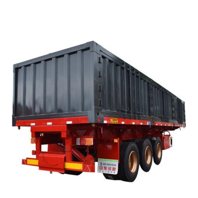 China Mechanical Suspension Semi-Trailer 30-100 ton Hydraulic Side Dump Semi Truck Trailer for sale