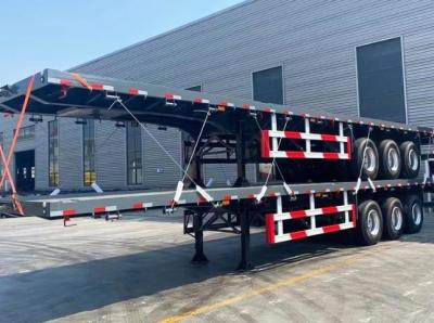 Cina Dimensione e colore personalizzati 3 4 Container a asse Flatbed Flat Semi-trailer per camion in vendita