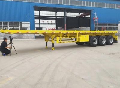 Cina Dimensione e colore personalizzati 3 4 Container a asse Flatbed Flat Semi-trailer per camion in vendita