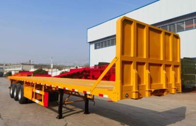 Cina Dimensione e colore personalizzati 3 4 Container a asse Flatbed Flat Semi-trailer per camion in vendita