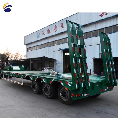 Cina Wosheng Semi-Retrailer 3 assi 12 ruote contenitore a letto basso telaio caricatore di basso letto rimorchio in vendita
