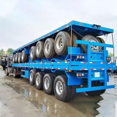 China 20-45 voet Container Transport Gebruik 2-4 As Flatbed Truck Trailer met Rim 9.0-22.5 Te koop
