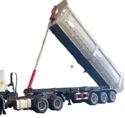 中国 60tons 後ろのダンプトレーラー U形 ターパー半トレーラー 機械式または空気懸垂 販売のため