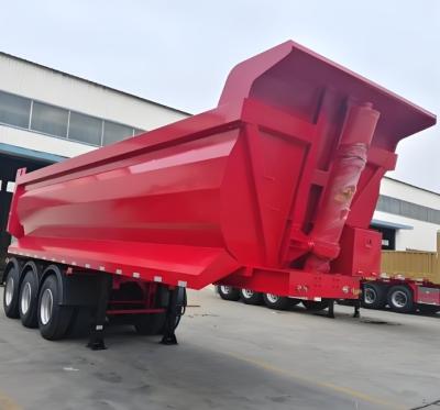 Cina 30cbm Semi-remorco con scarico posteriore per la costruzione colore personalizzato 3 assi Tare Peso 8,5 tonnellate in vendita