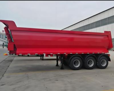 Cina 30cbm Semi-remorco con scarico posteriore per la costruzione colore personalizzato 3 assi Tare Peso 8,5 tonnellate in vendita