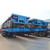 China High Payload 50 Tons 3 or 4 Axle Dock Container Flat Bed Semi Trailer Customization for sale