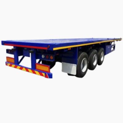 China Container Transportation Tri Axle 20ft 40 Feet Flatbed Semi Trailer for Truck Trailer for sale