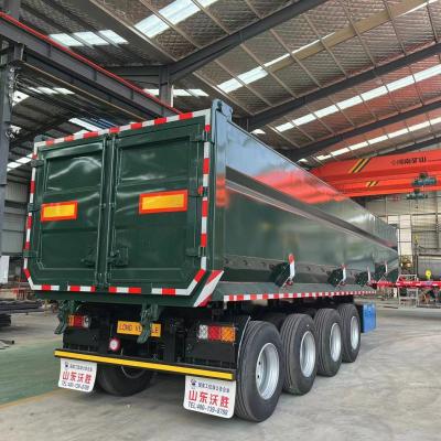 Cina richiesta del cliente semirimorchio a capovolgimento a 4 assi di tipo U con scarico posteriore idraulico in vendita