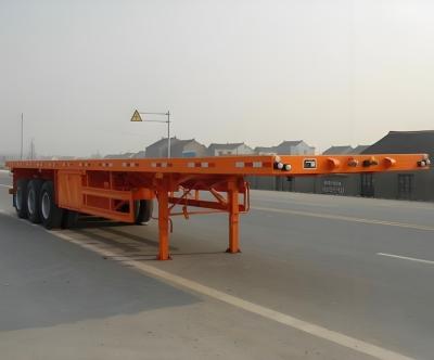 China Good 3 Axle 30-120tons Container Flat Bed Truck Trailer for Transporting Containers for sale
