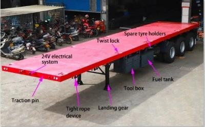 Cina Trailers multifunzione a tre assi a piatta tela con pneumatici 12.00R22.5 in 12500x2500x1600-3100mm in vendita