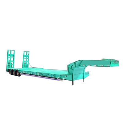 China 3-Axles Goose Neck Lowbed Semi-Trailer Trucks Tractor Trailer with Steel Material for sale
