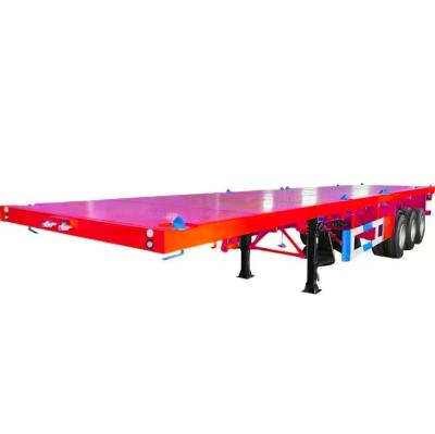 Cina 90mm*13/16mm*10 strato di foglie di primavera 40ft Flat Bed Trailer con ruote girevoli a Dubai in vendita