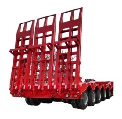 China Dual Line Brake System 13-18m Aanpasbaar laagbed Semi-trailer voor zware apparatuur Te koop