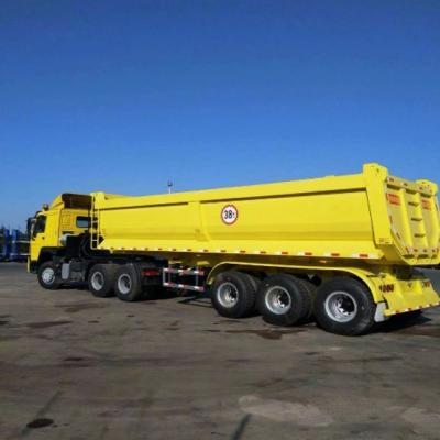 China 6mm Floor Plate 40/60/80Ton Rear Dump Tipper Truck Semi Trailer for Heavy Duty Jobs for sale