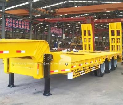 China 40ft Gooseneck Low Bed Trailer 13/16/20 Ton Axle for Front Loading Truck Trailer for sale
