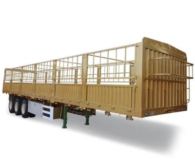 Wosheng 3 axle en vrac boîte murale latérale de clôture de chargement semi-remorque avec 13/16 tonnes d'axe