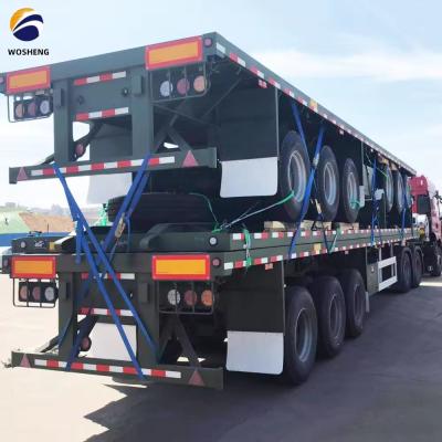 Cina S Semi-remorchio a piattaforma su misura con elevata capacità di carico utile e sistema di frenatura a doppia linea in vendita