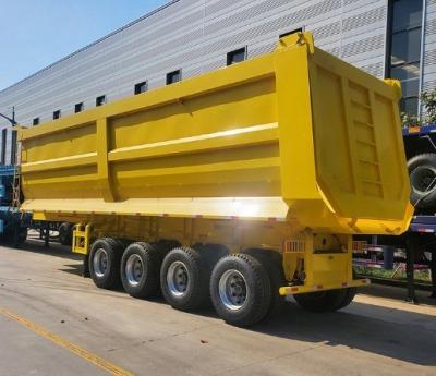 中国 Q345B / T700 鉱石輸送のための鋼鉄本軸4軸後部ダンプ半トレーラー 販売のため