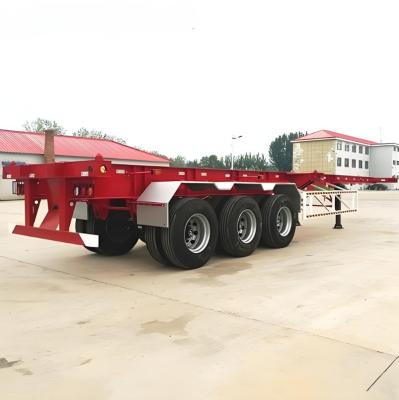 China 3 Axle 4 Axle Container Truck Trailers Skeleton Semi Trailer with Tare Weight of 6.5 T for sale