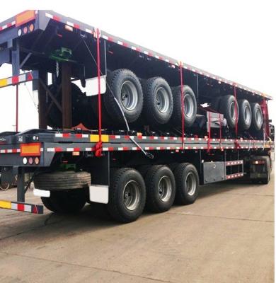 Cina Capacità di carico di 55 tonnellate Container Semi-remorco a letto piatto 3 assi 4 assi Personalizzazione in vendita