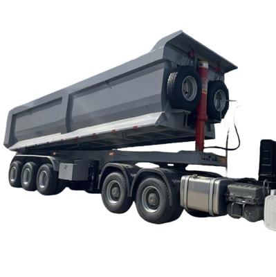 China Círculo hidráulico de carga pesada 3 eixos 45cbm 50cbm Trailers de descarga traseiros em forma de U para caminhões à venda