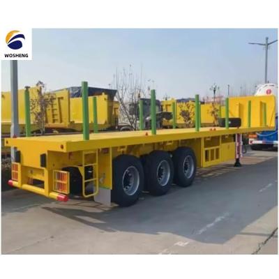 Cina Sistema di frenatura a doppia linea 80 tonnellate carrozzina a capocapo legno semirimorchio a piattaforma per carico sfuso in vendita