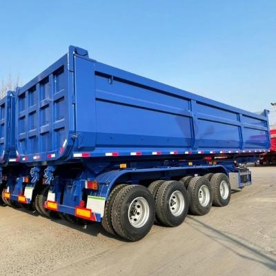 China Reboque de camião de 60 toneladas Semi-reboque hidráulico traseiro com 28 toneladas de engrenagem de aterragem à venda