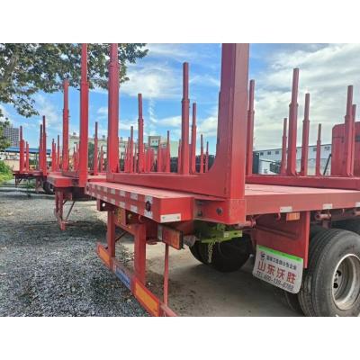 China Transport logs en rebar met onze 3-assige hout platbed half-trailer King Pin Opties Te koop