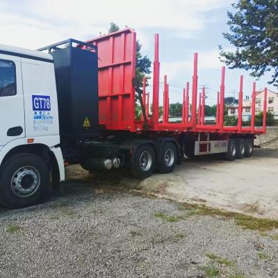 China Verstelbare 3-assige 4-assige 5-assige platte half-trailer voor het vervoer van hout en hout Te koop