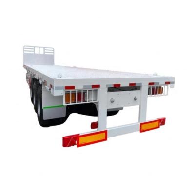 China 40ft Container Utility Semi-trailer Flatbed Trailer Dual Line Braking System 12R22.5 band Te koop