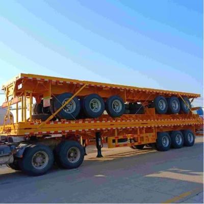 China Hoge capaciteit 40ft flatbed container trailer met 3 assen en 12400x2610x1550mm Grootte Te koop