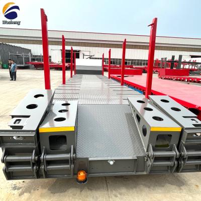 China 50 Ton Extendable Lowbed Trailer Removable Gooseneck Lowboy Semi Trailer with 4 Axles for sale