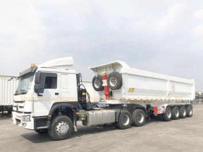 Cina Sistema di frenatura a doppia linea: rimorchio di scarico da 30-40 metri cubi per il trasporto di grano di sabbia e pietra in vendita