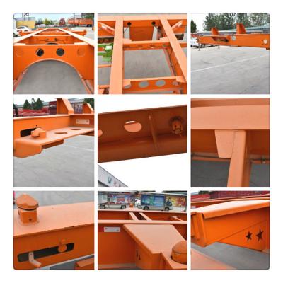 China Carga útil máxima 30000 kg Container de 20 pés e 40 pés Chassis Skeleton Truck Semi-trailer à venda