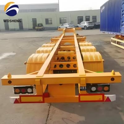 China Carga útil máxima 30000 kg Container de 20 pés e 40 pés Chassis Skeleton Truck Semi-trailer à venda