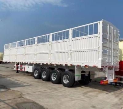 China Truck Trailer High Fence Livestock Animal Cattle Stock Cargo Semi-Trailer with 3/4 Axle for sale
