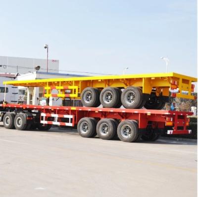 China 12400*2610*1550 mm Eigen platbed-half-aanhangwagens voor het vervoer van zware machines van 40 45 ft Te koop
