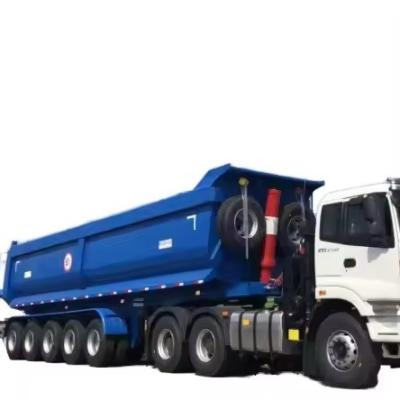 China WOSHENG 3 Axles 4 Axles Heavy Duty Hydraulic Rear Dumping Trailers Dump Tipper Semi Trailer for sale