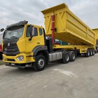 China Durable 40 Cubic 3 Axle U Shape Rear Dump Semi Trailer for Construction Material for sale