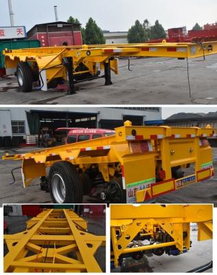 China 48FT Flatbed/Skeleton Terminal Port Container Shipping Trailer Truck with Main Beam Q345B for sale