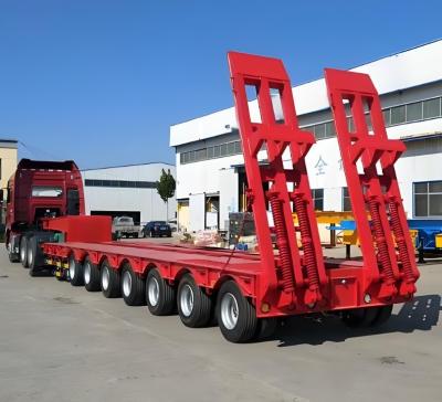 中国 40-120T 重荷容量 ローローダー 半トレーラー 旋回または方向軸 販売のため